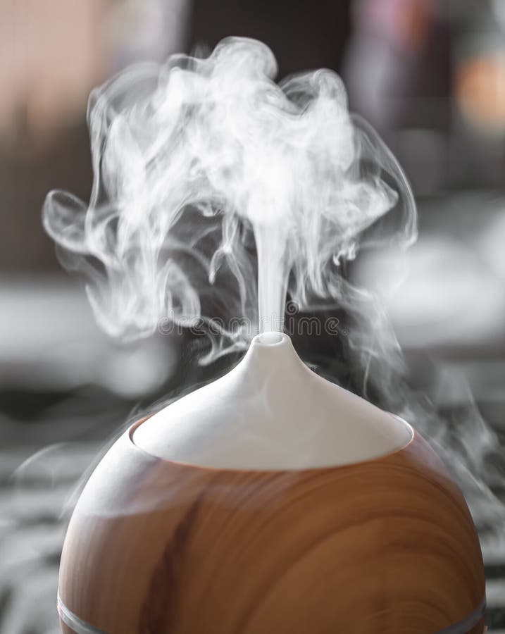 Modern Oil Aroma Diffuser Close Up on a Blurred Background Stock Image ...