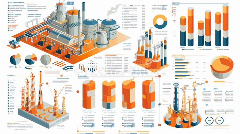 Modern Oil Industry Infographic Template for Presentations and Reports ...