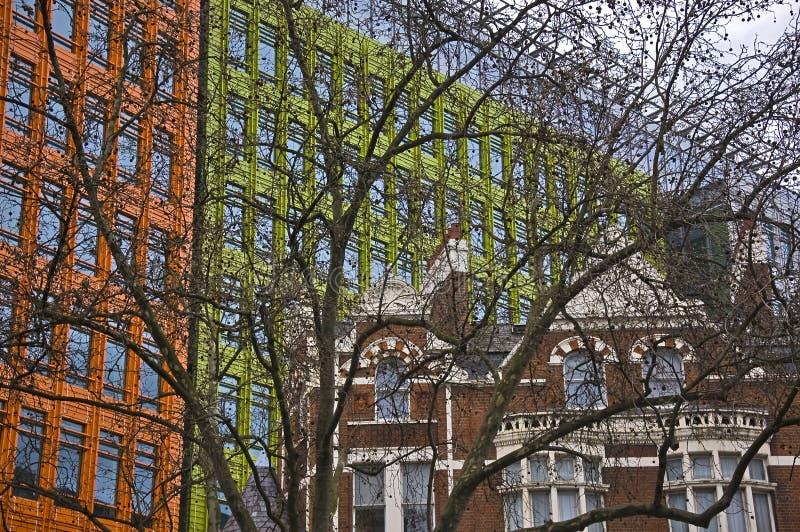 Modern and old buildings stock image. Image of skyscraper - 14393653