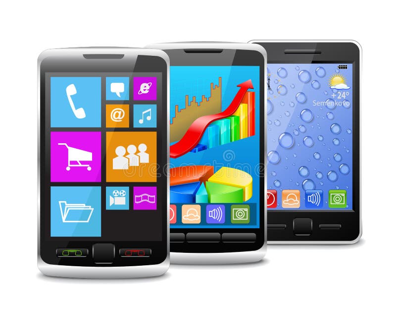 Modern and Old Mobile Phones. Editorial Stock Photo - Illustration of ...