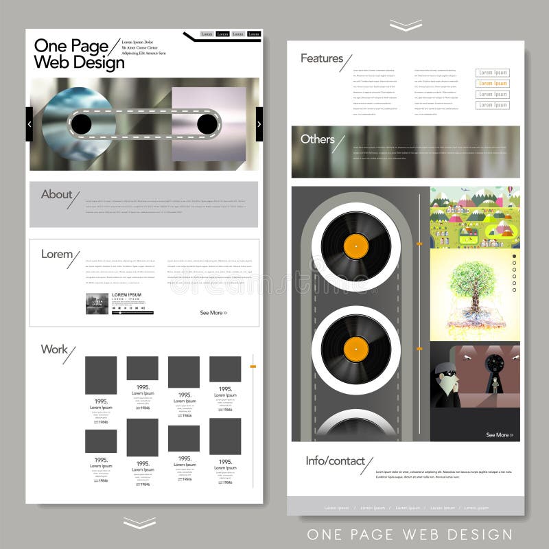 Modern One Page Website Template Design Stock Illustration ...