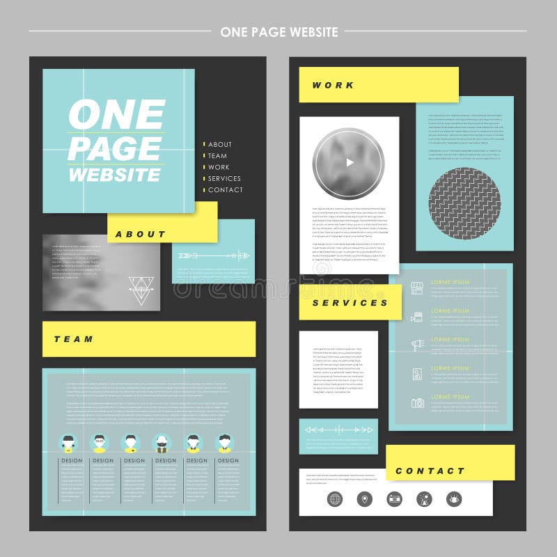 Modern One Page Website Template Design Stock Illustration ...