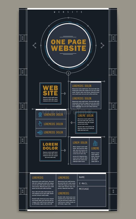 Modern One Page Website Template Design Stock Illustration ...