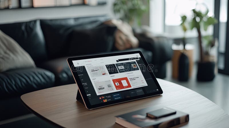 A Modern Online Advertising Platform Displayed on a Tablet with Bold ...