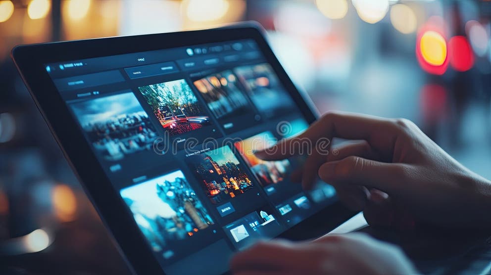 A Modern Online Advertising Platform Displayed on a Tablet with Bold ...