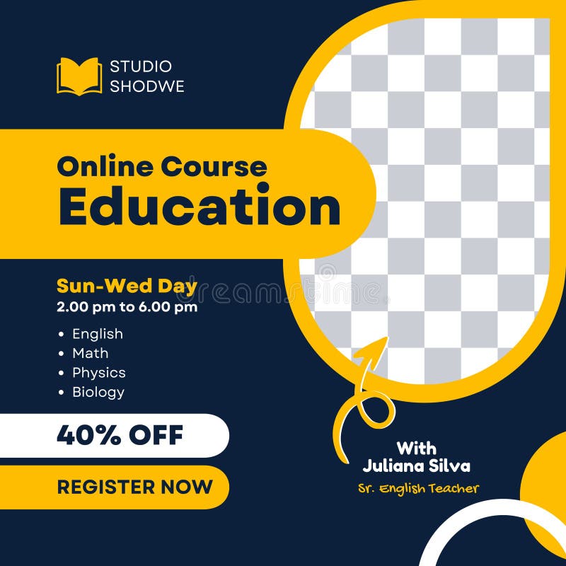 Modern Online Course Instagram Post Stock Vector - Illustration of ...