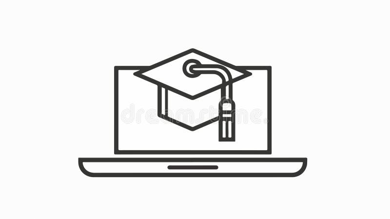 Modern Online Education and Training Icon Outline for E-learning ...