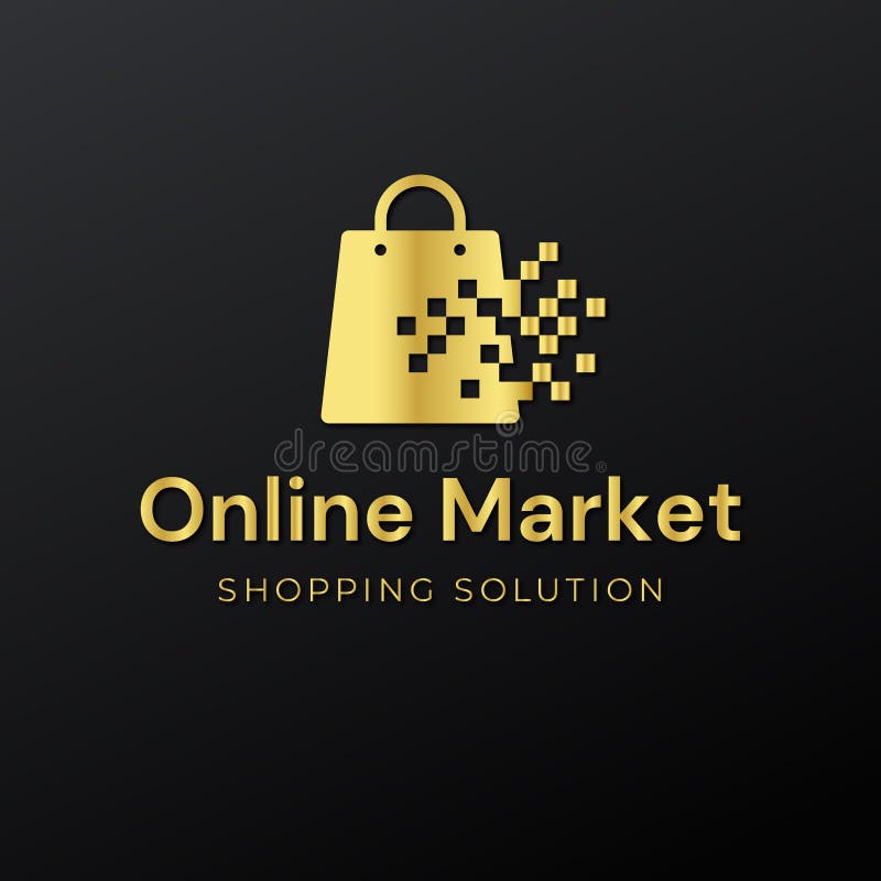 Modern Online Market Shop Logo Stock Vector - Illustration of yellow ...