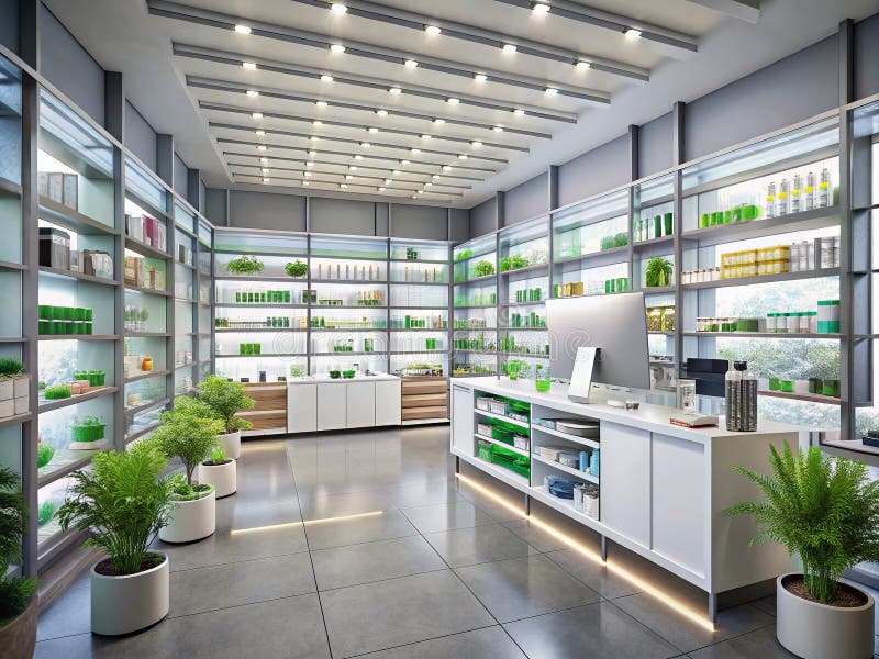 Modern Online Pharmacy Interior Efficient UserFriendly Design Showcases ...