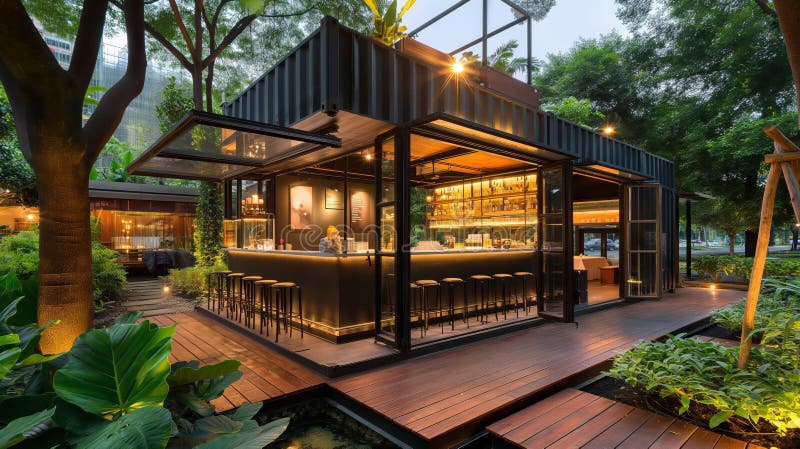 A Modern, Open-air Bar Built with a Shipping Container Design ...