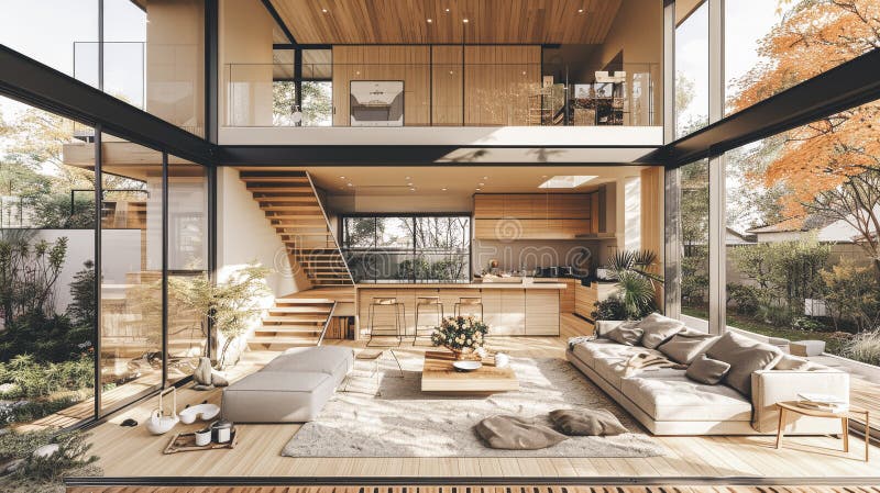 Modern Open-Concept Living Space with Natural Light and Cozy Ambiance ...