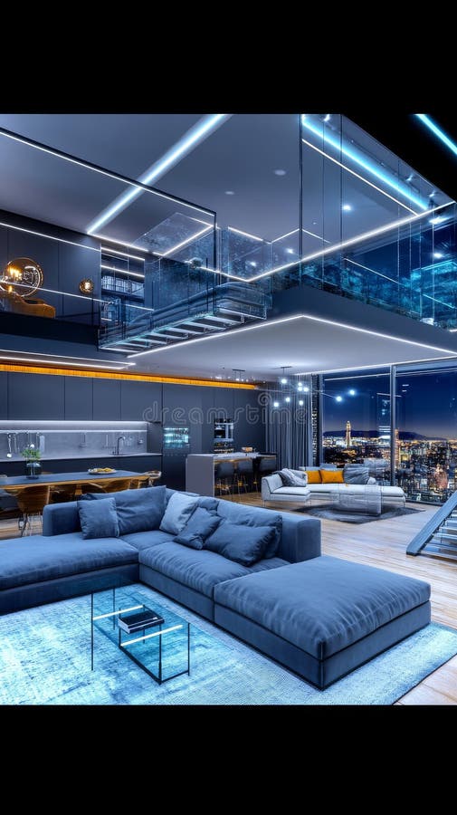 Modern Open-concept Loft Featuring Industrial Design and Advanced Smart ...