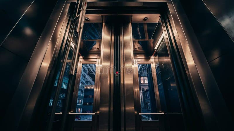 Modern Open Elevator.office Elevator Stock Photo - Image of elevator ...