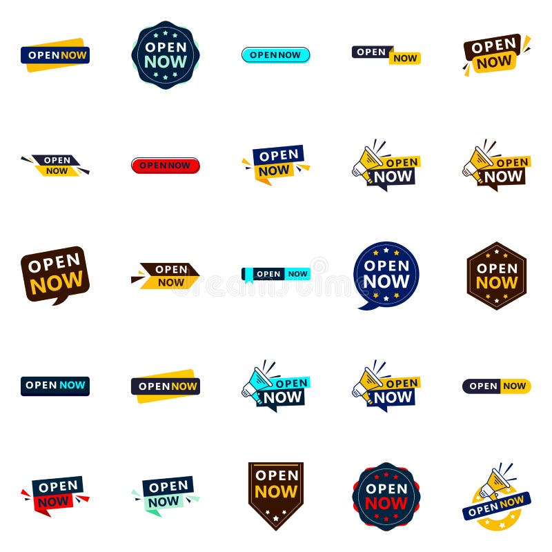 25 Modern Open Now Banners for Your Business Stock Vector ...