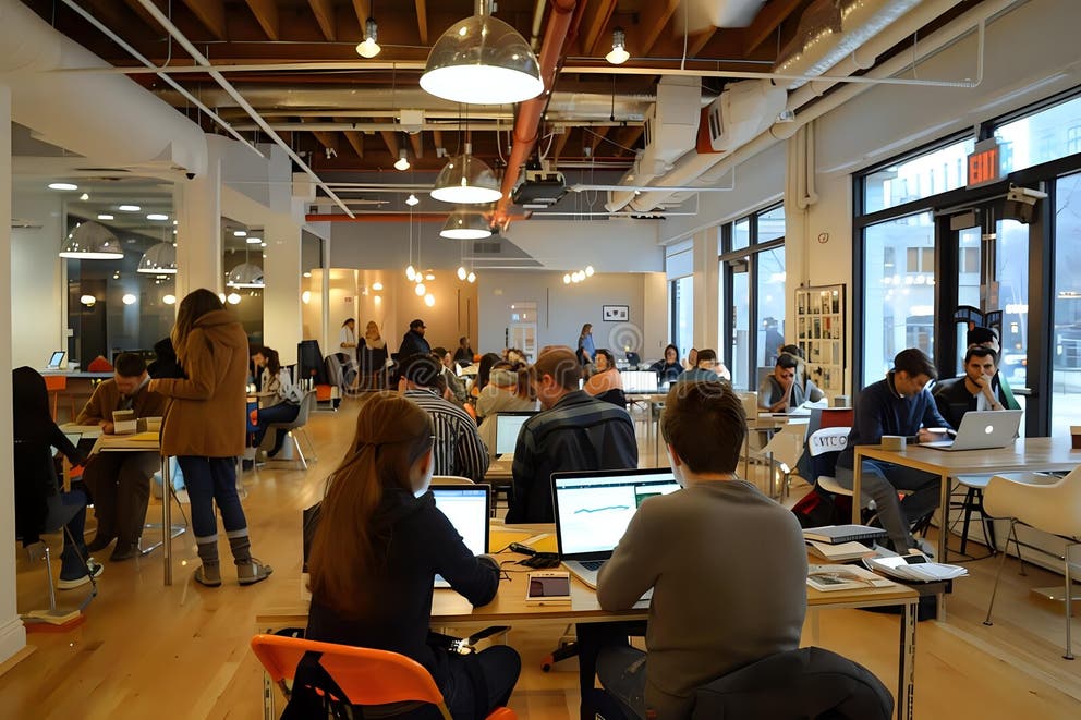 Modern Open Office Space, Collaborative Teamwork, Innovative Design ...