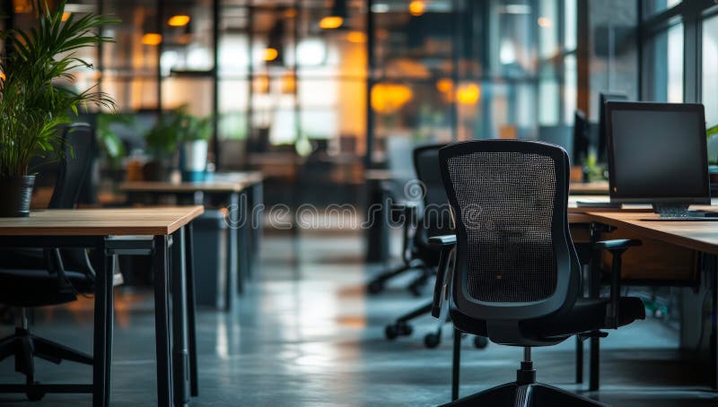 Modern Open Office Space with Ergonomic Chairs and Natural Lighting ...