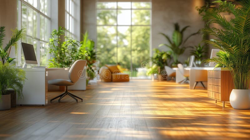 Modern Open Office Space with Natural Light and Ergonomic Design ...