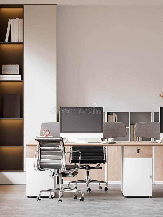 Modern Open Office Workspace Interior Stock Illustrations – 5,681 ...