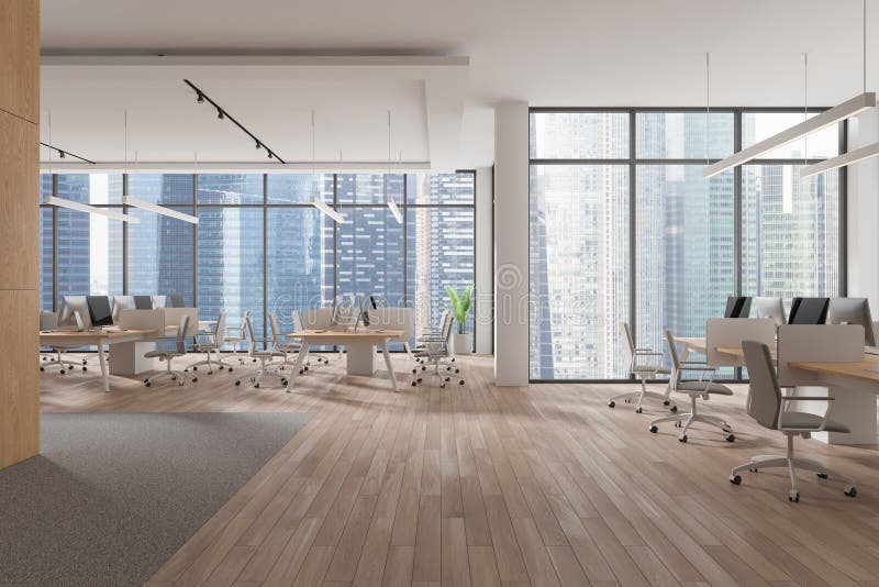 Modern Open-plan Office Interior, Bright and Minimalistic Design with ...