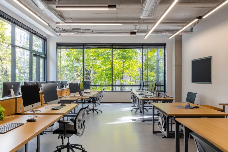 Modern AI-Generated Office Space Stock Illustration - Illustration of ...