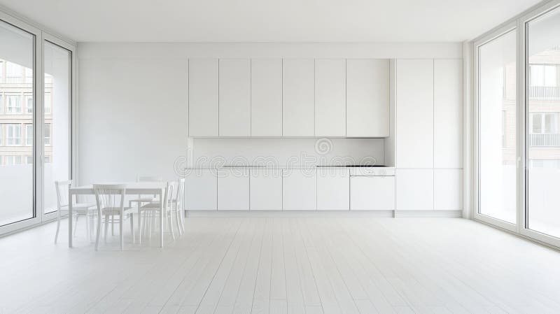 Modern Open Plan Studio Apartment Interior Design Stock Illustration ...