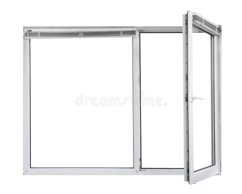 Modern Open Plastic Window on White Background Stock Photo - Image of ...