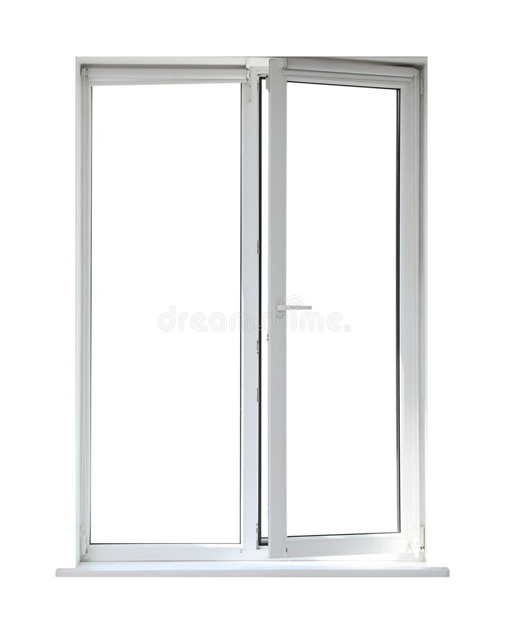 Modern Open Plastic Window on White Background Stock Photo - Image of ...
