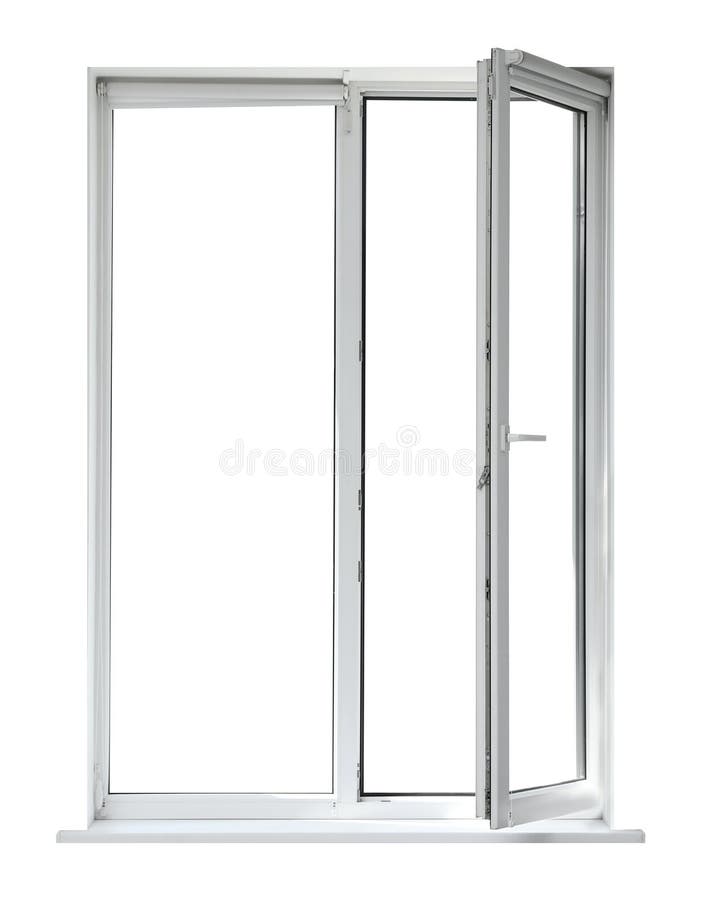 Modern Open Plastic Window on White Background Stock Photo - Image of ...