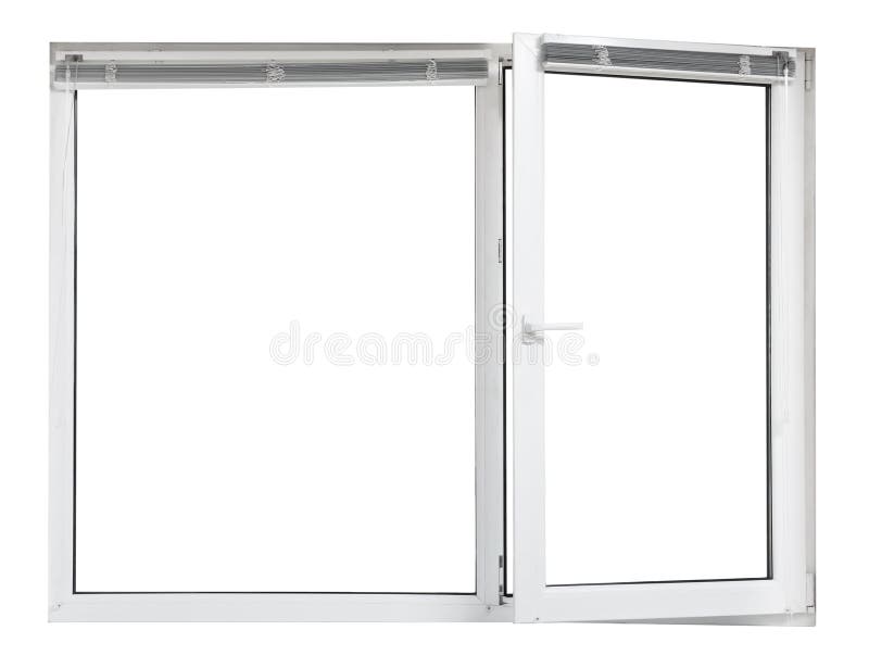 Modern Open Plastic Window on White Background Stock Photo - Image of ...
