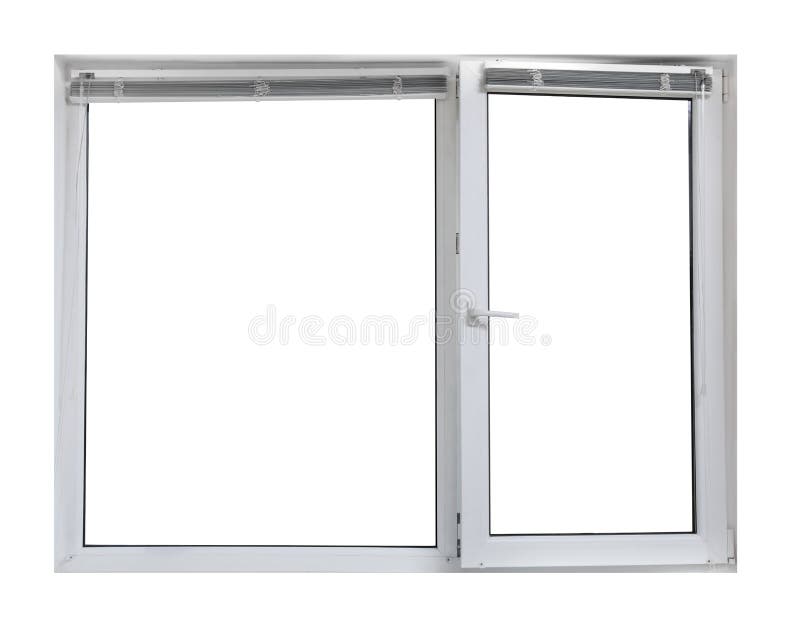 Modern Open Plastic Window on White Background Stock Photo - Image of ...