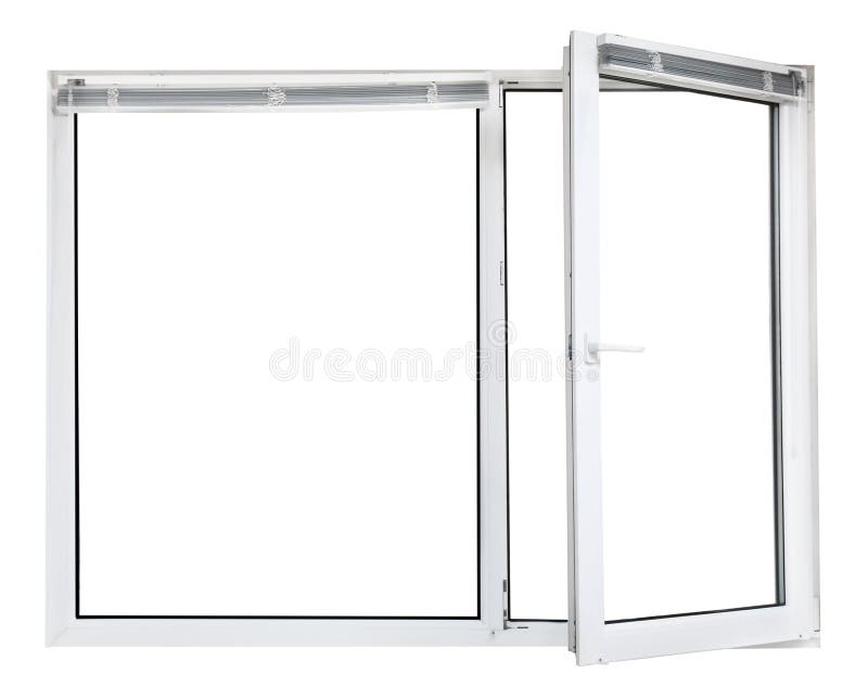 Modern Open Plastic Window on White Background Stock Photo - Image of ...
