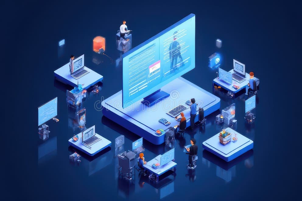 Modern Open-Source Platforms and Their Benefits Stock Illustration ...