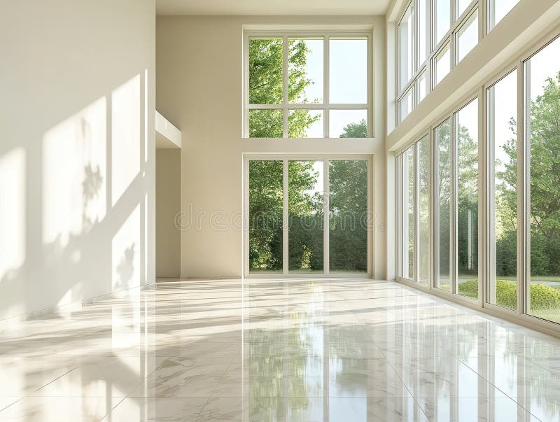 Modern Open Space with Natural Light and Minimal Design Stock ...