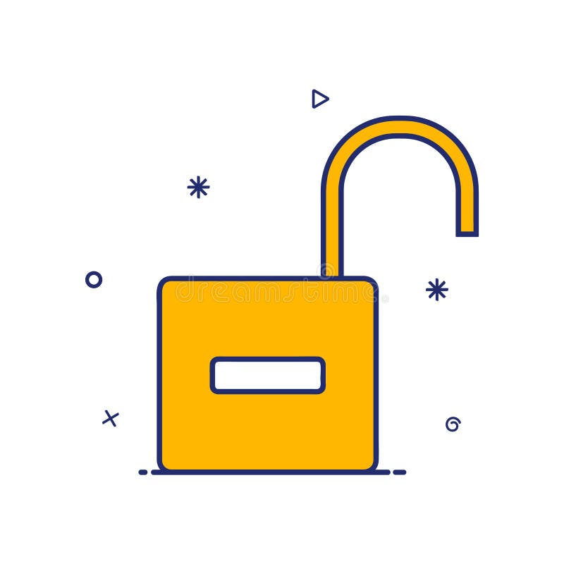Modern Open Style Padlock Vector Icon Stock Vector - Illustration of ...