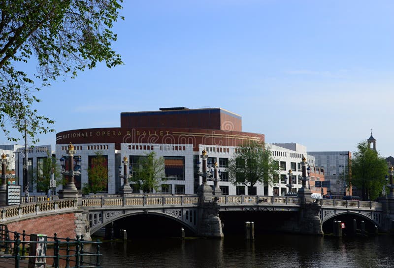 Modern Opera House in Downtown Amsterdam Stock Photo - Image of tree ...
