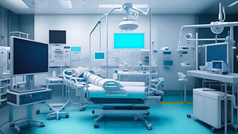 Modern Operating Room and Equipments Medical Devices. Stock ...