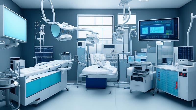 Modern Operating Room and Equipments Medical Devices. Stock ...