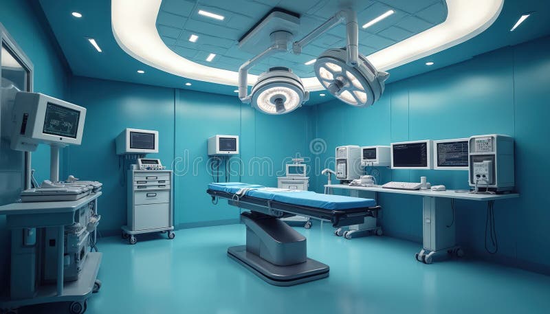 Modern Operating Room Equipped with Advanced Medical Tech for Surgery ...
