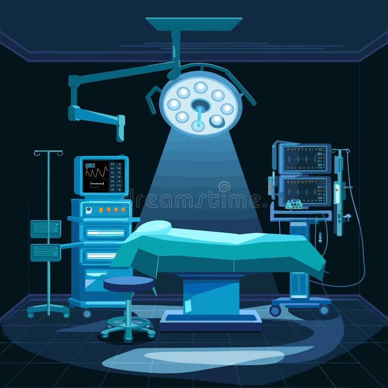 Modern Operating Room Illustration: Advanced Medical Technology in ...
