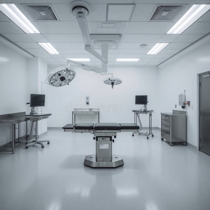 Modern Operating Room Interior with Surgical Lights and Equipment Stock ...