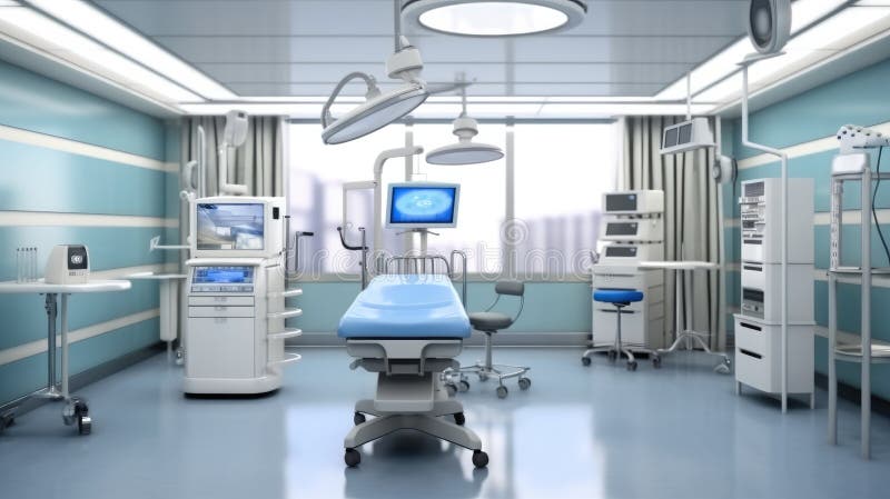 Modern Operating Room with Medical Equipment Stock Illustration ...