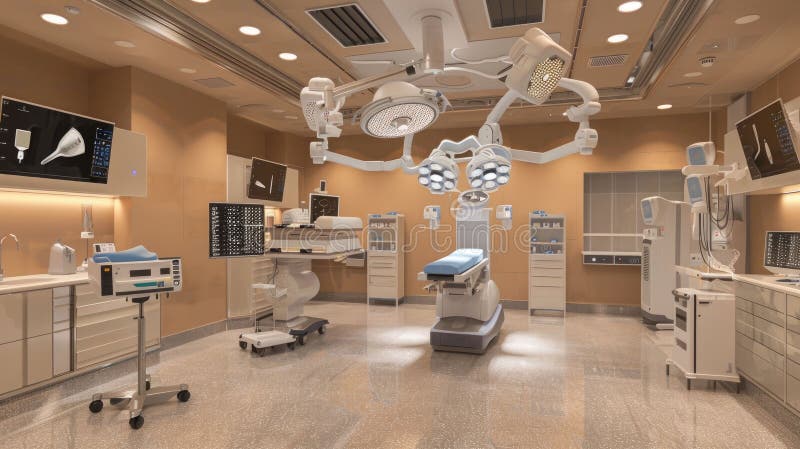 Modern Operating Room with Surgical Equipment and Medical Devices Stock ...