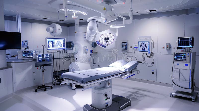 Modern Operating Room with Surgical Equipment and Monitors Stock Photo ...