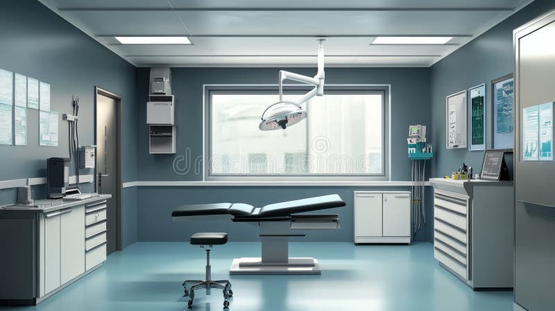 Modern Operating Room. Surgical Suite Ready for Procedure. Sterile ...