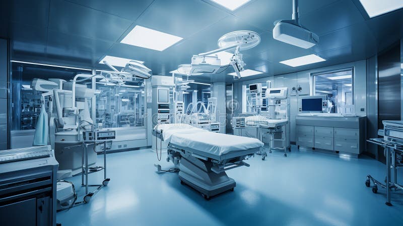 Modern Operating Room with Operating Table and New Medical Equipment ...