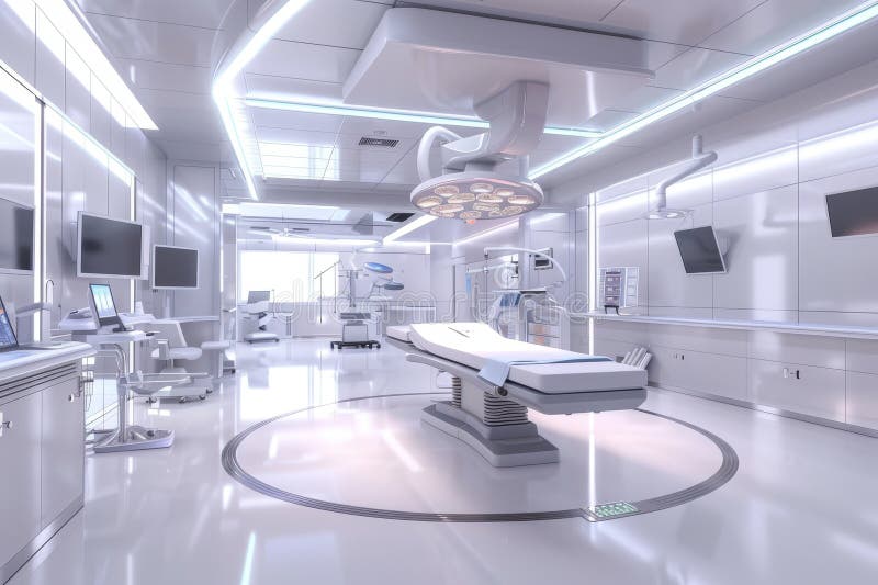 Modern Operating Room with White Background for Daytime Use in a ...