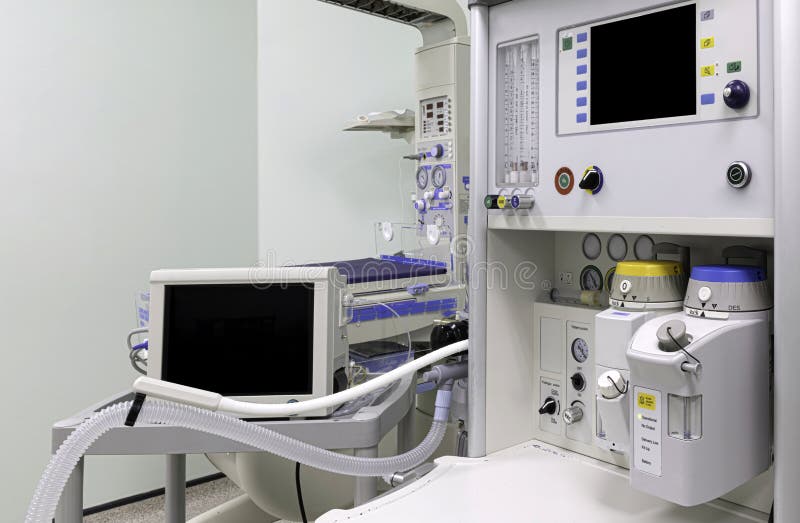 Modern Operation Room with an Anesthetic Machine Stock Photo - Image of ...