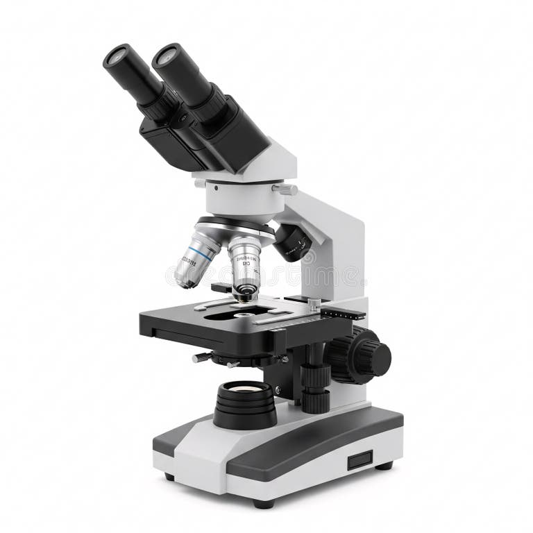 A Modern Optical Microscope with Multiple Objective Lenses, Creating a ...