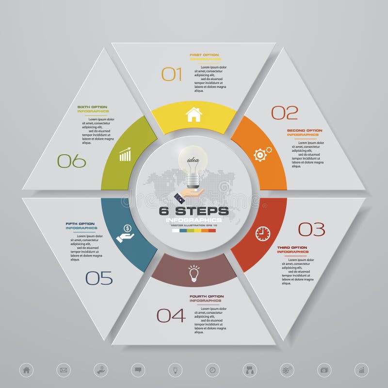 Modern 6 Options Presentation Business Infographics Template. Stock ...
