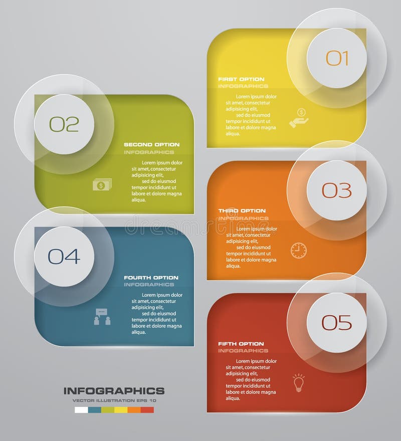 Modern 5 Options Presentation Business Infographics Template. EPS 10 ...